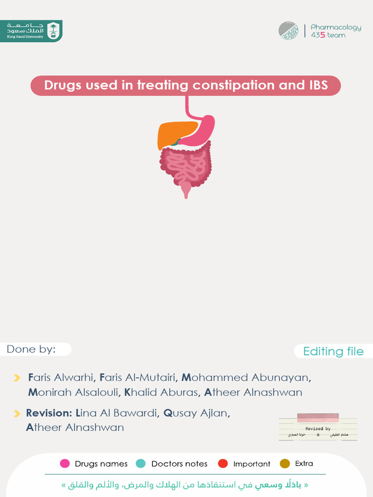 4 - Drugs Used in Constipation and IBS (Final) | PDF | Constipation ...
