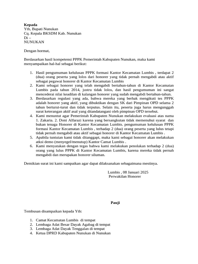 Surat Penolakan Pauji | PDF