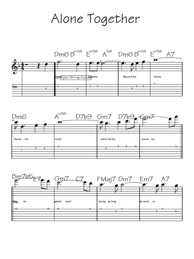 Chords for "Alone Together" Song | PDF