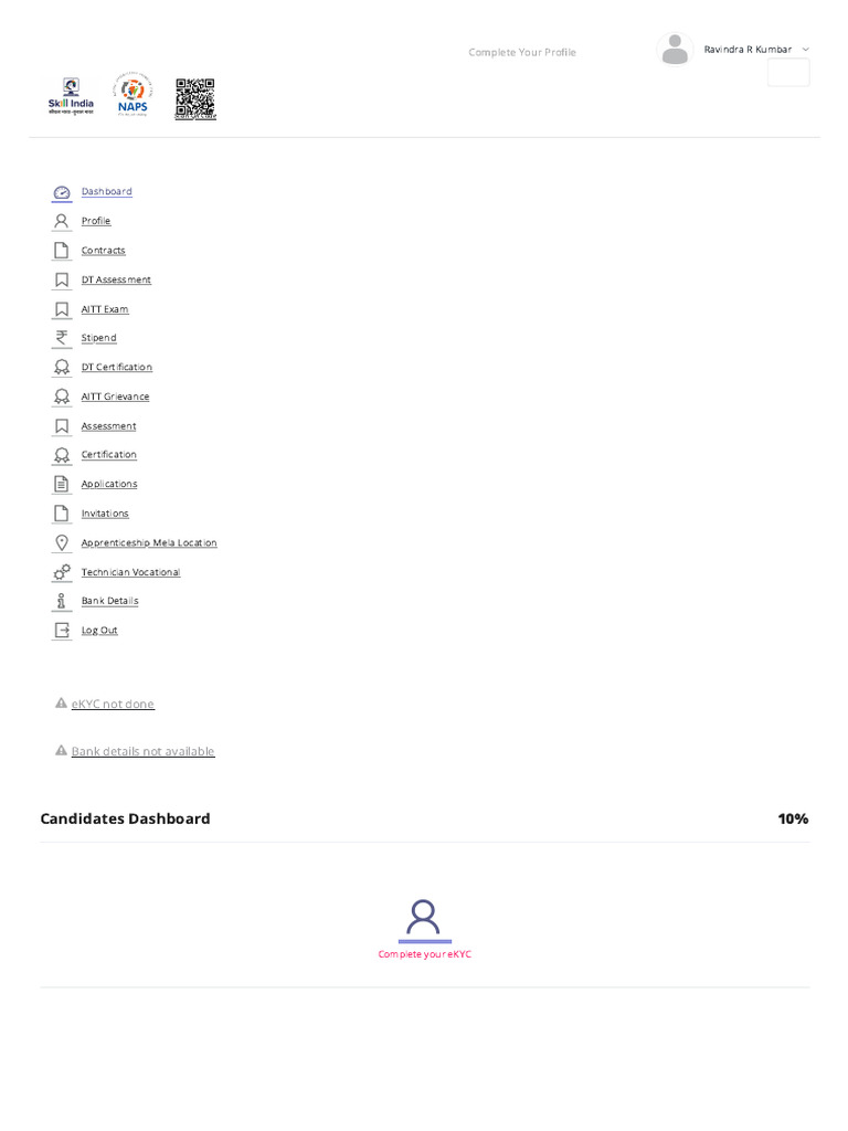 Candidate Dashboard - Apprenticeship Training Portal | PDF | Apprenticeship