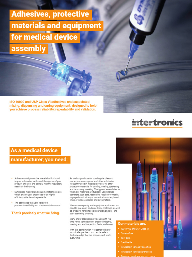 Intertronics Medical Device Assemb | PDF | Adhesive | Epoxy