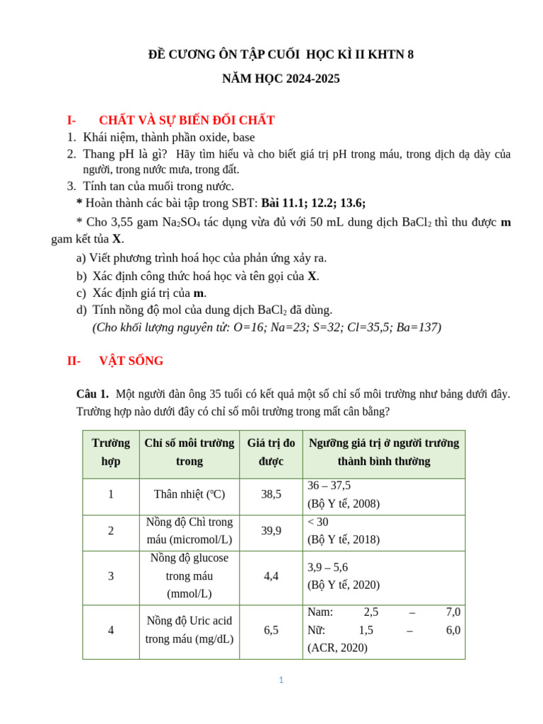 3. ĐÊ CUONG KHTN 8-cuối HKII | PDF