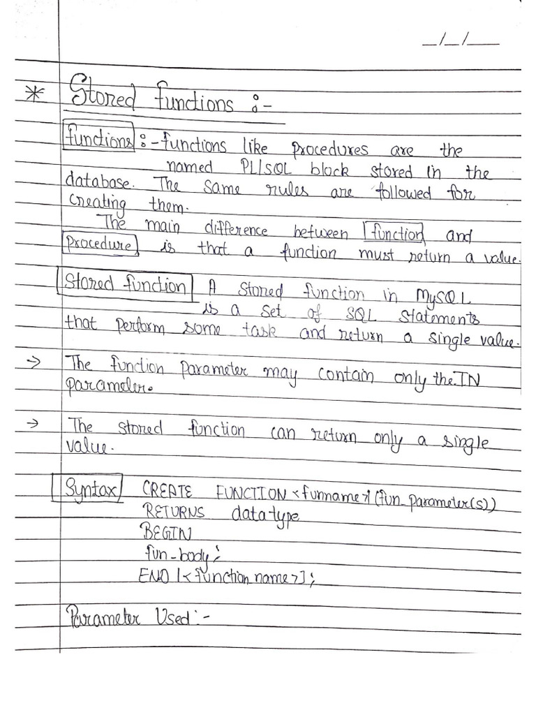Stored Functions in Dbms | PDF