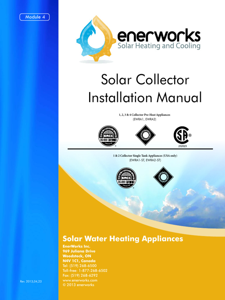 Solar Collector Installation Guide | PDF | Water Heating | Heat Transfer