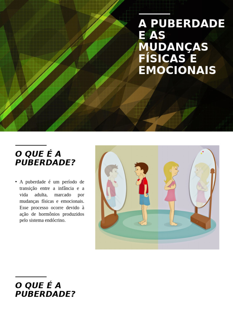 AULA 2- A Puberdade e as Mudanças Físicas e Emocionais | PDF ...