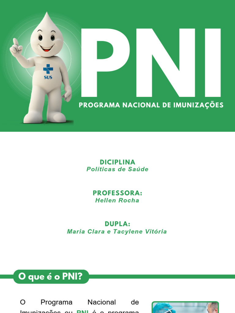 PNI: Programa de Imunizações no Brasil | PDF | Vacinas | Saúde pública