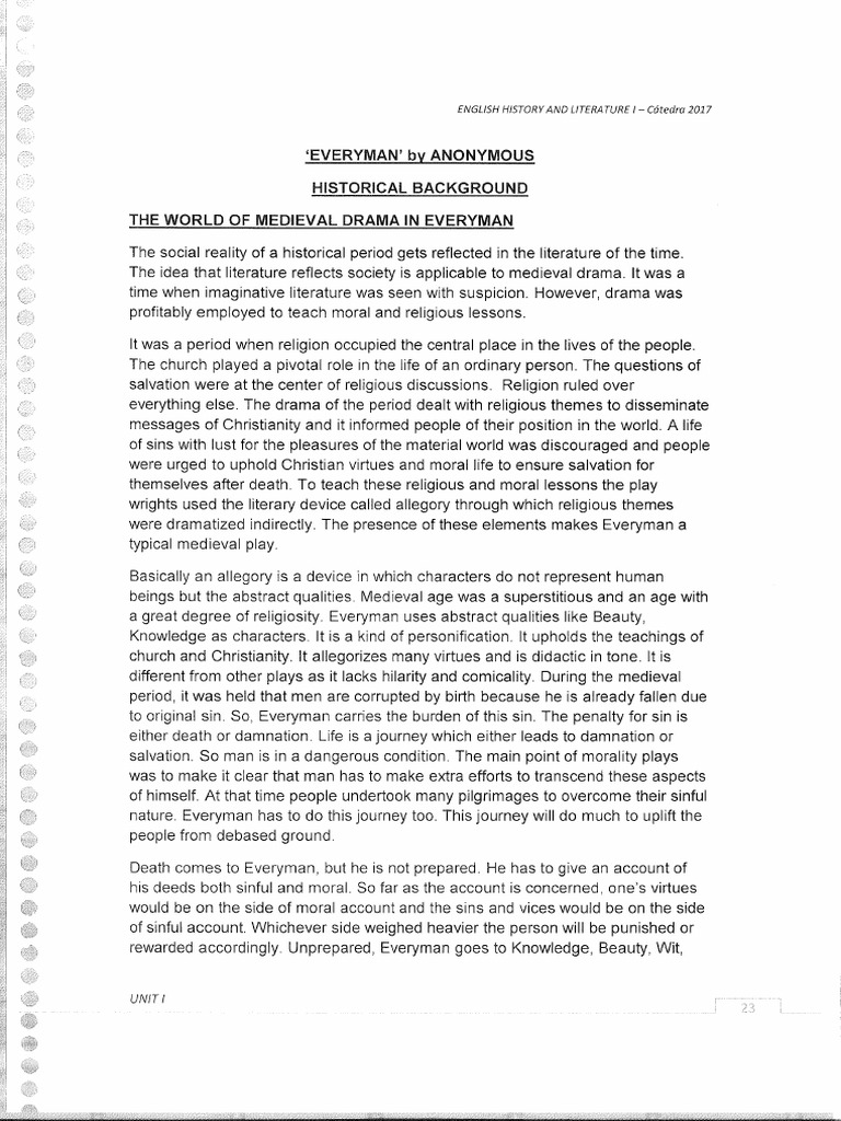 Unit I Everyman | PDF