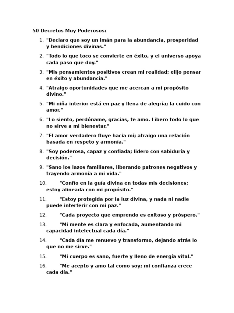 50 Decretos Muy Poderosos | PDF | Amor