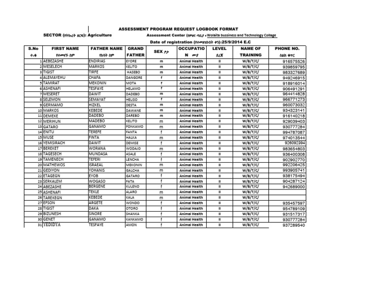 Animal Health Assessment Logbook | PDF