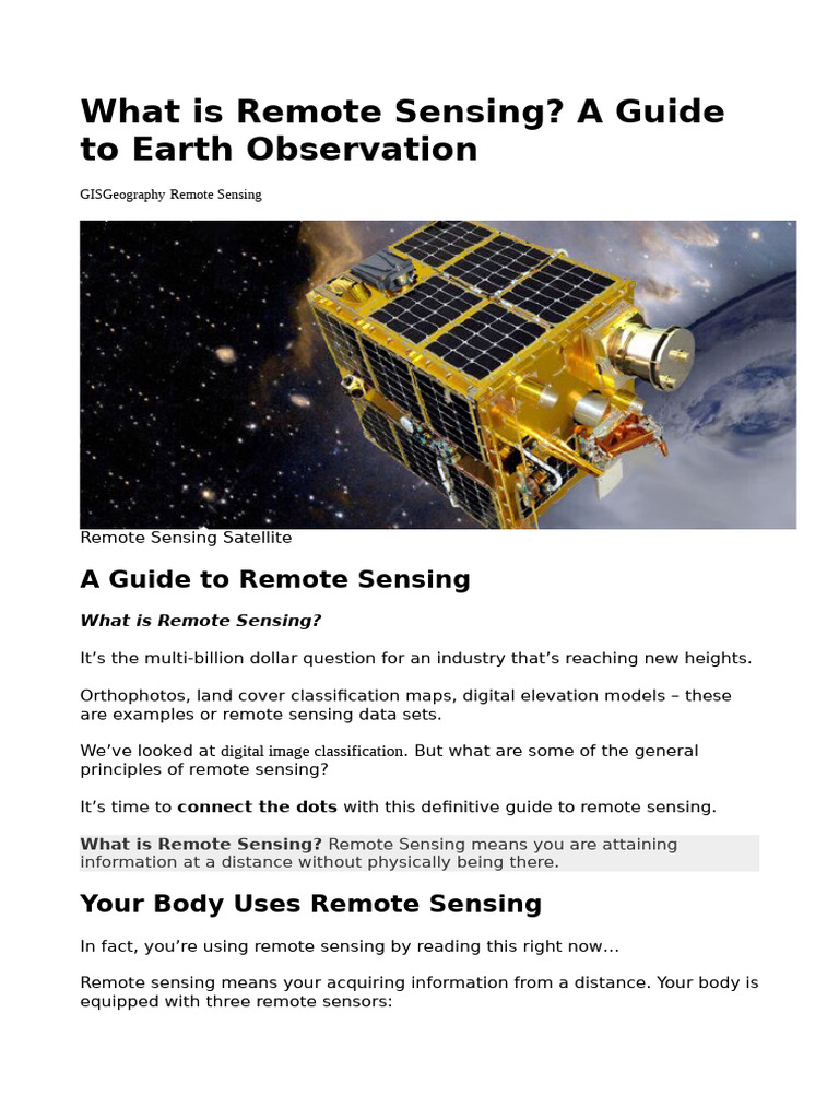 Understanding Remote Sensing Basics | PDF | Electromagnetic Spectrum ...