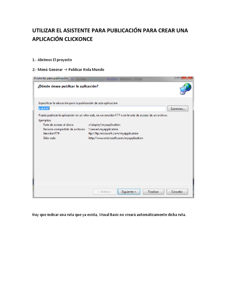 Crear App ClickOnce en Visual Basic | PDF
