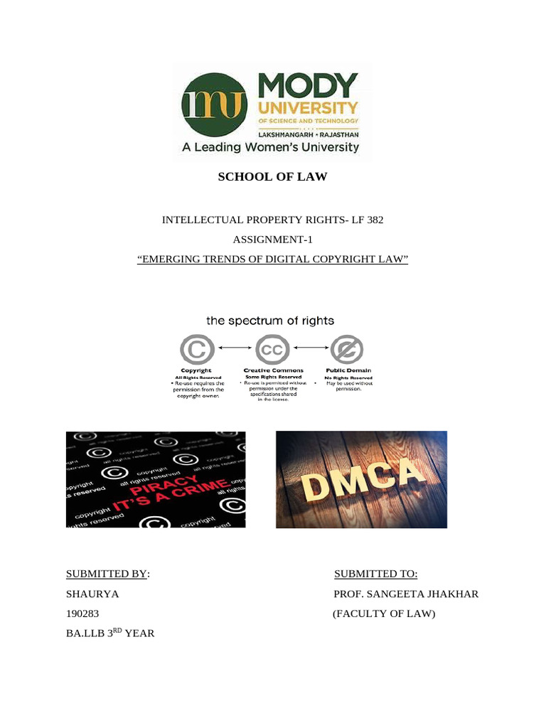 Ipr Asignment 2022, Shaurya | PDF | Copyright Infringement | Copyright