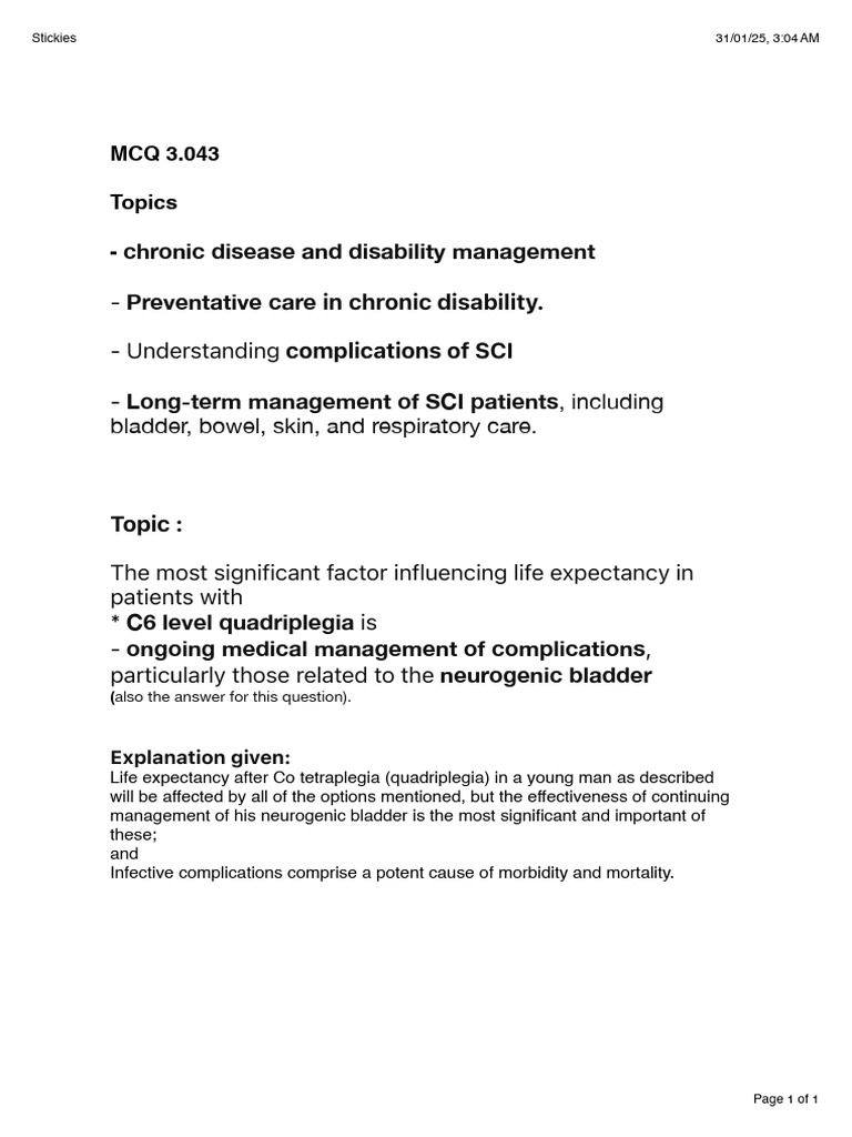 Chronic Disease and Disability Management & Preventive Care | PDF
