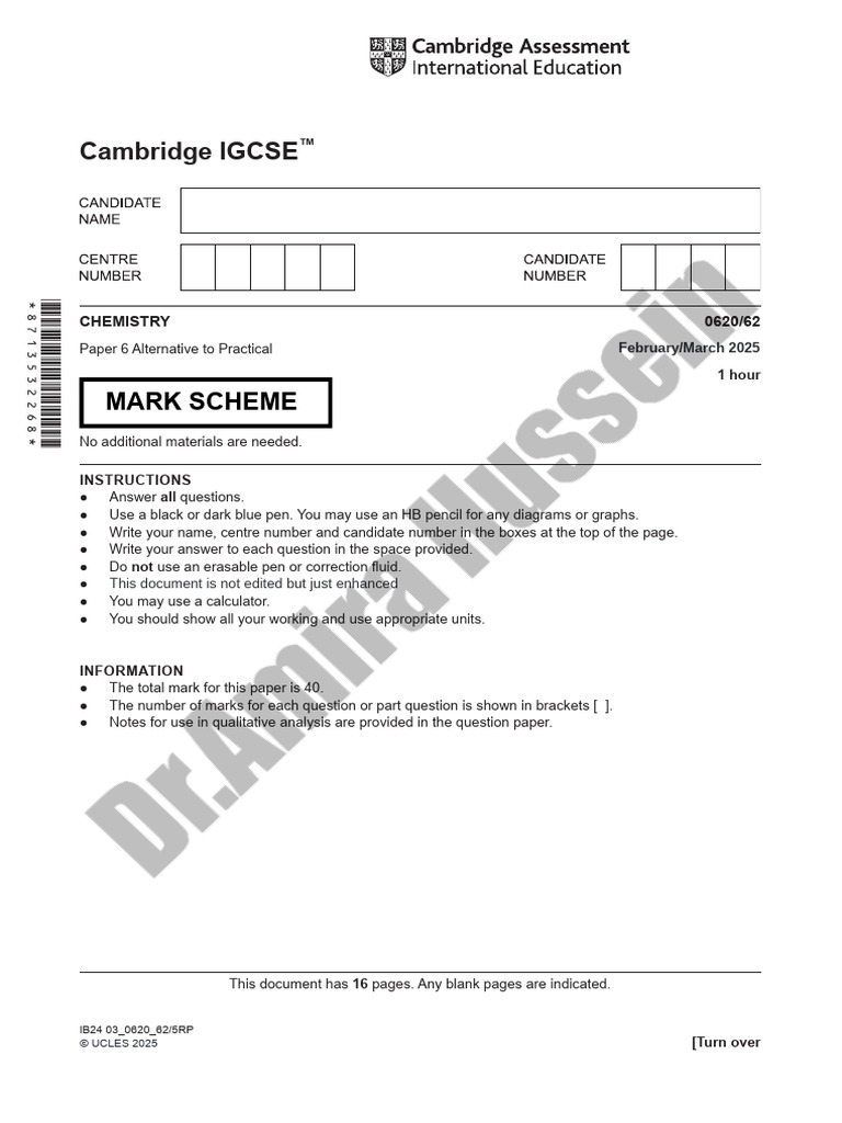 IGCSE Chemistry Paper 6 Guide | PDF | Ammonium | Solubility