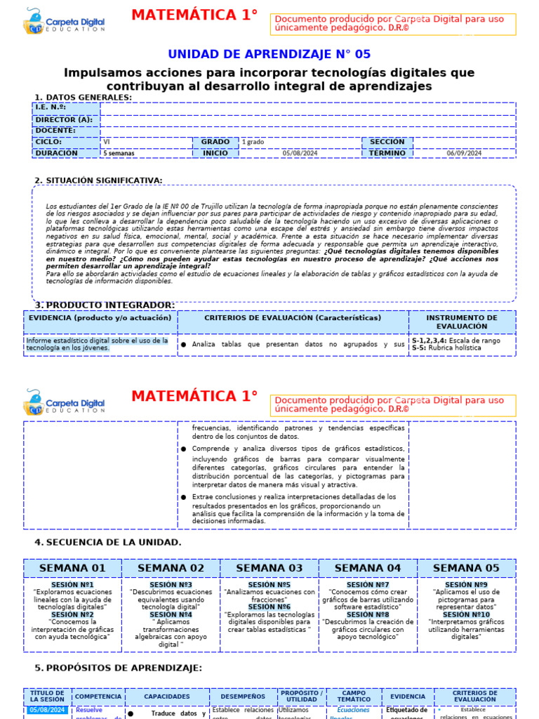 Matemáticas Digitales para 1er Grado | PDF | Datos | Aprendizaje
