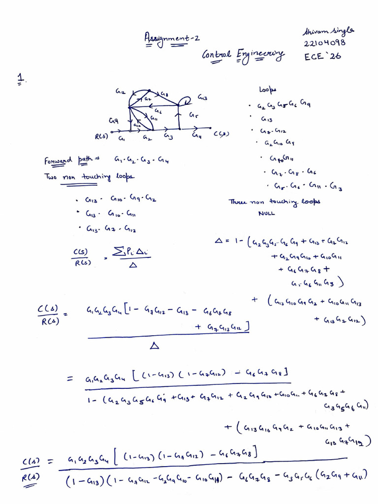Assignment 2 Control Engineering | PDF