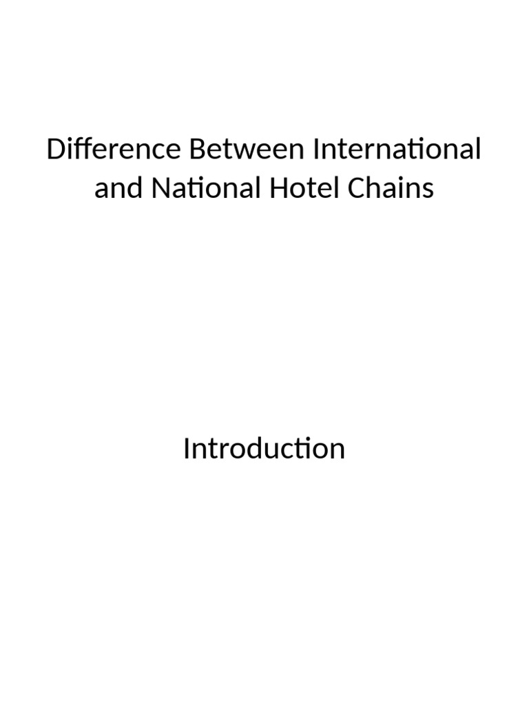 Hotel Chain Comparison | PDF