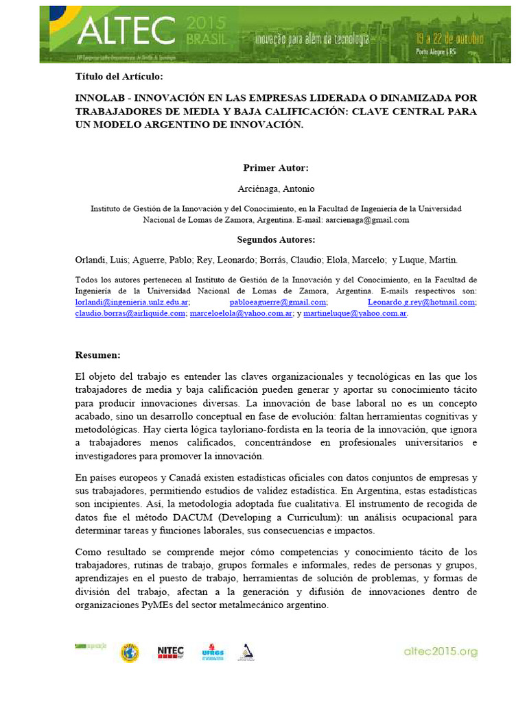 Innovación Liderada Por Trabajadores - ALTEC - 610 - Versión Final ...