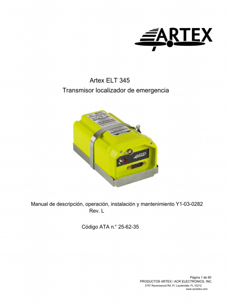 ELT 345 Manual Y1!03!0282L Ingles | PDF | Radio | Frecuencia de radio