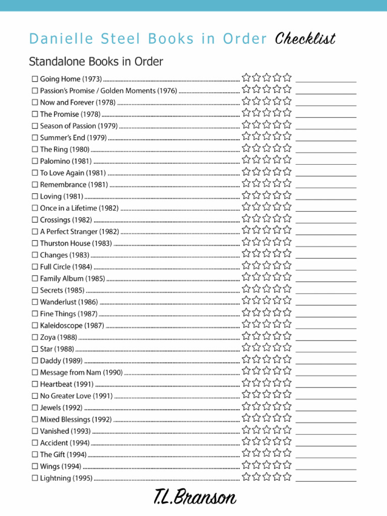 Danielle Steel Checklist | PDF