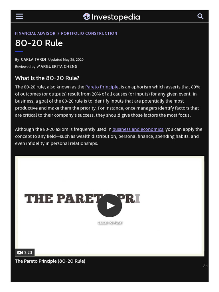 Understanding the Pareto Principle | PDF | Economics | Entrepreneurship