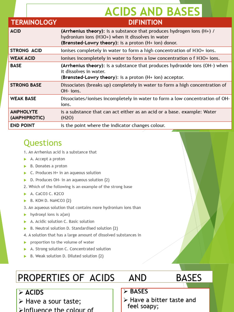 Acids and Bases | PDF | Acid | Hydroxide