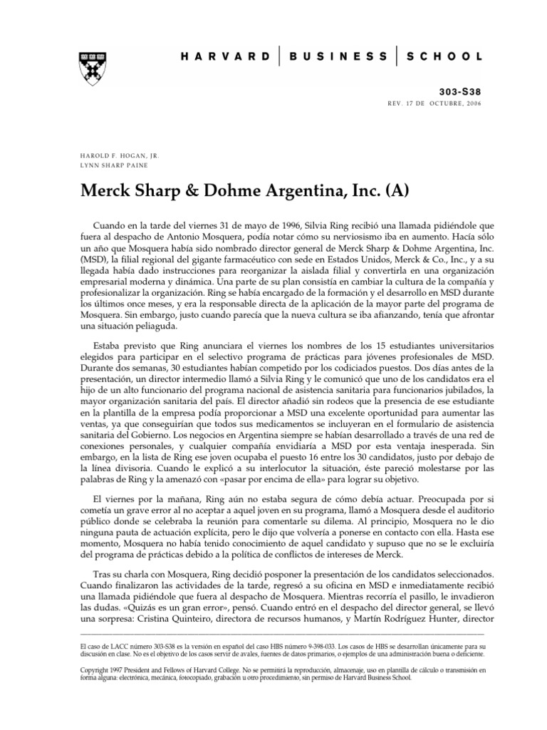 C5 Merck, Sharpe & Dohme Argentina, Inc. | PDF | Gestión de recursos ...