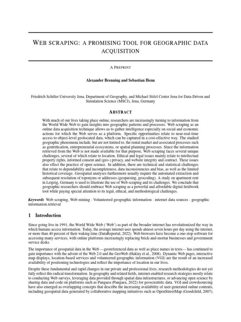 Web Scraping for Geographic Data Insights | PDF | World Wide Web ...