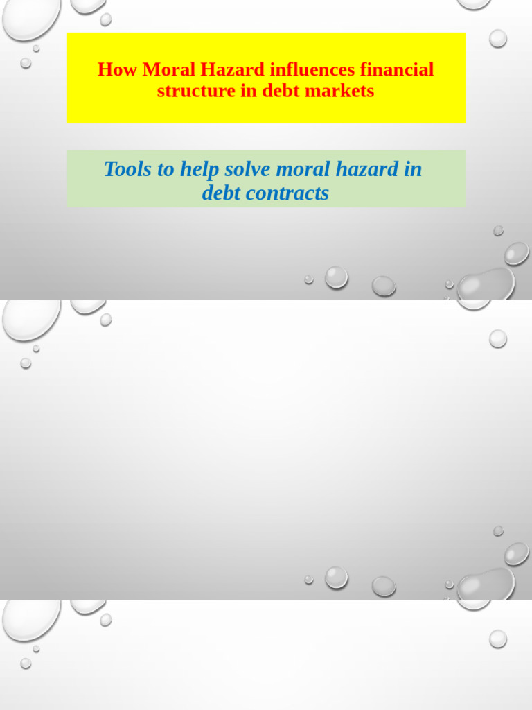 How Moral Hazard Influences Financial GpPresent | PDF