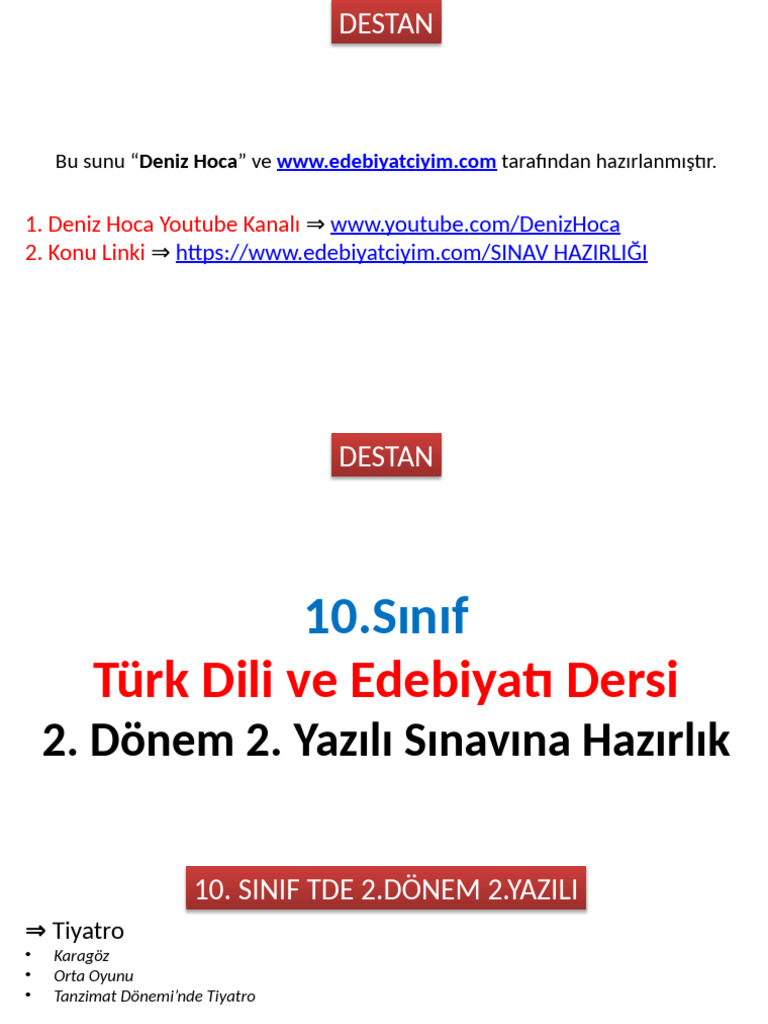 10-TDE-2.Dönem-2.Sınav-Hazırlık-Slaytı. | PDF