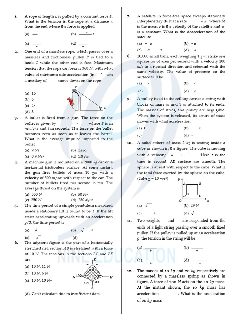 Rotational Mechanics | PDF | Tension (Physics) | Force