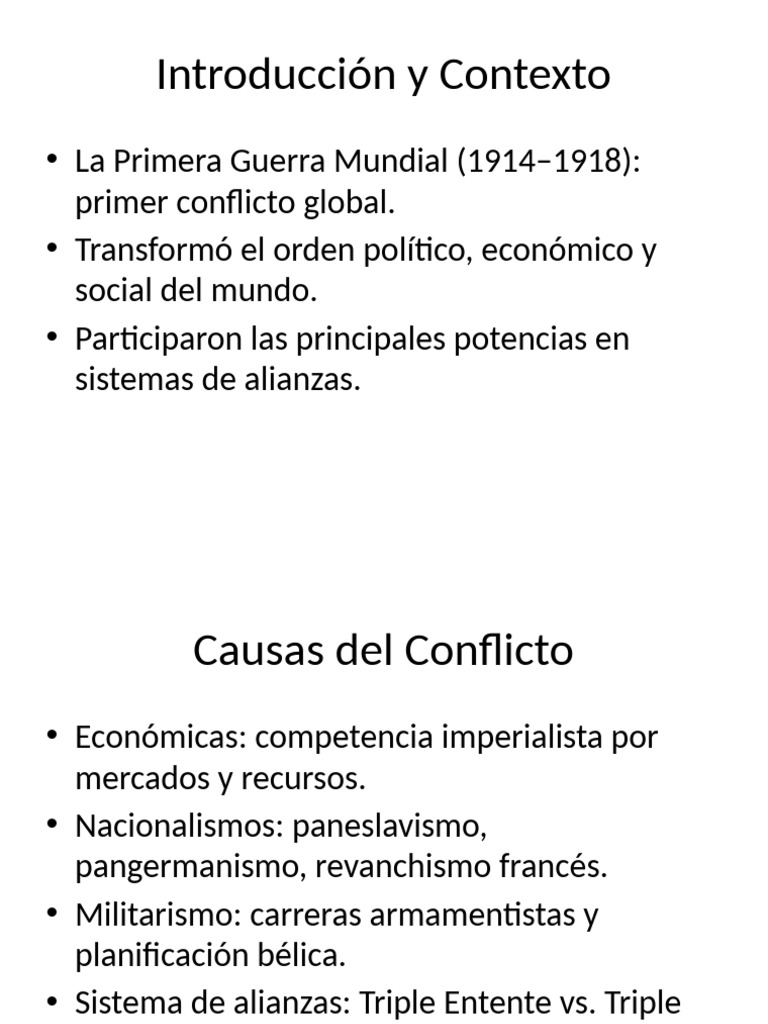 Primera Guerra Mundial Presentacion | PDF