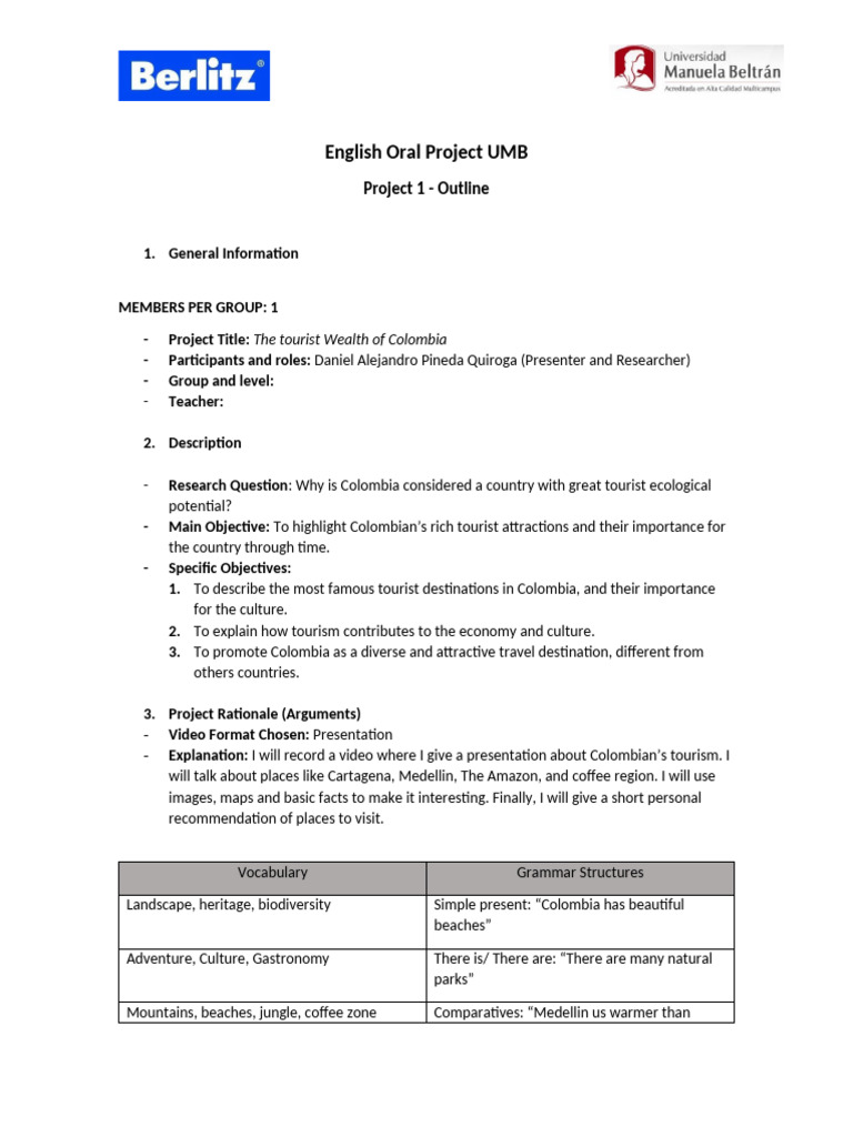 Oral - Project 1 - UMB-1 - 11767018 | PDF