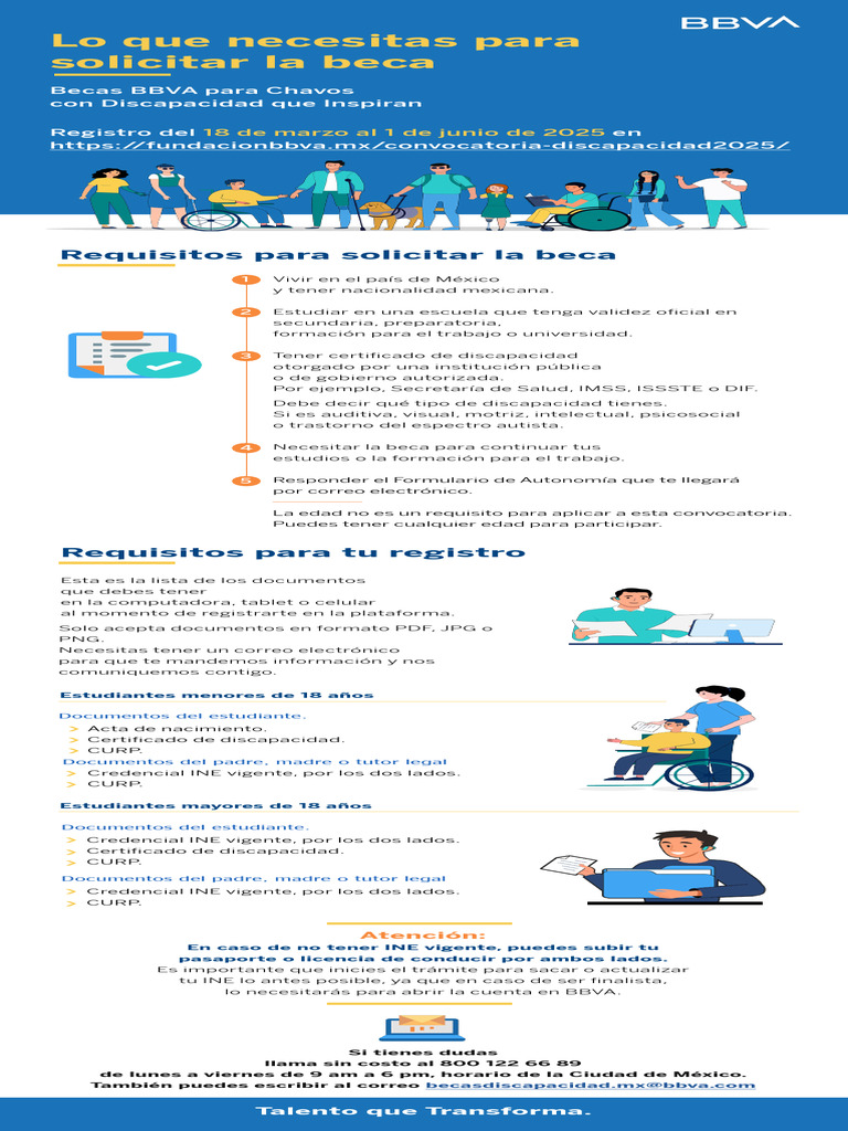 2. Queì necesitas para solicitar la Beca BBVA para Chavos con Discapacidad que Inspiran | PDF