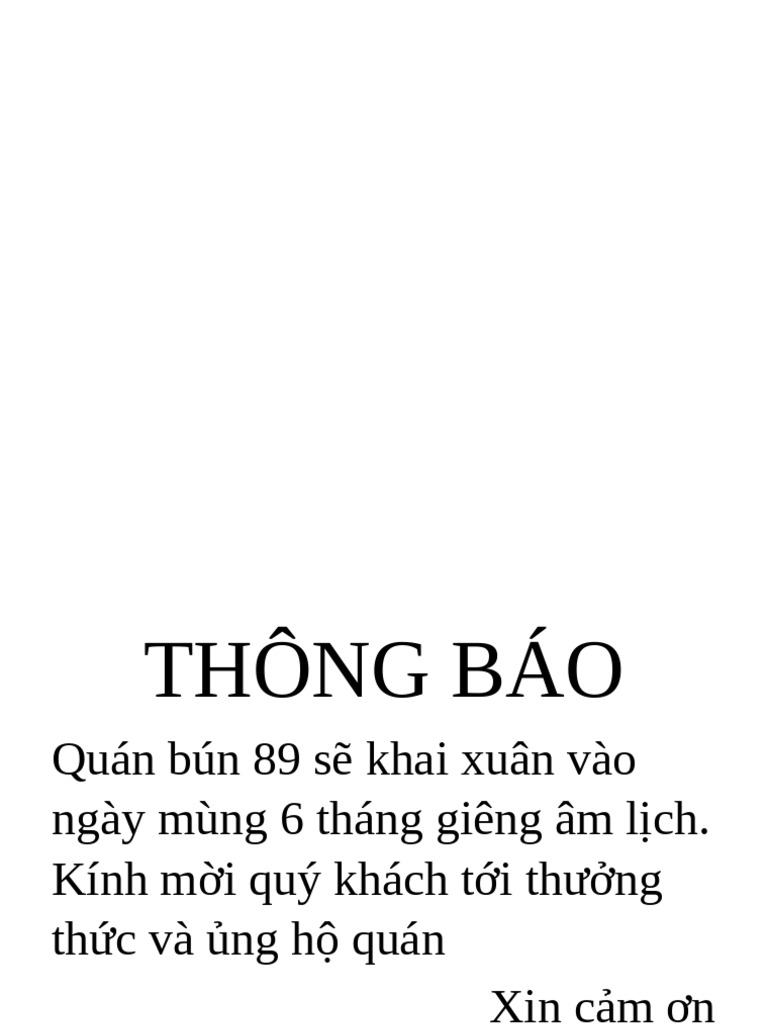 Thông Báo | PDF