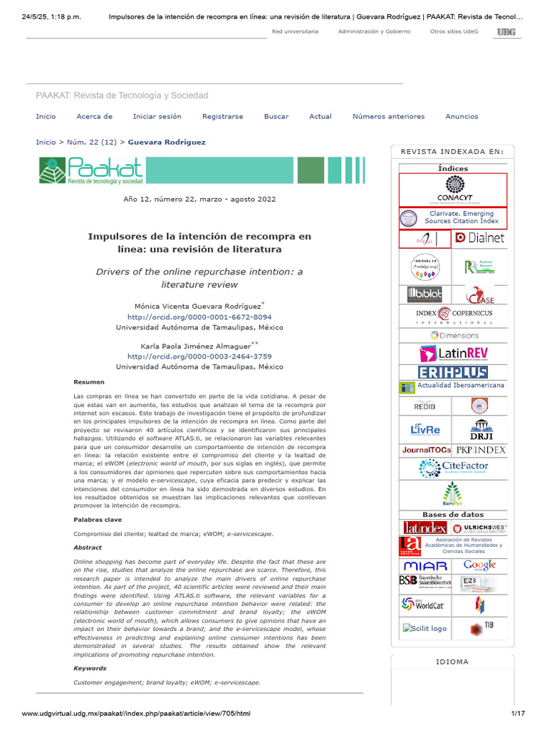 Impulsores de recompra en línea | PDF | Comercio electrónico | Internet
