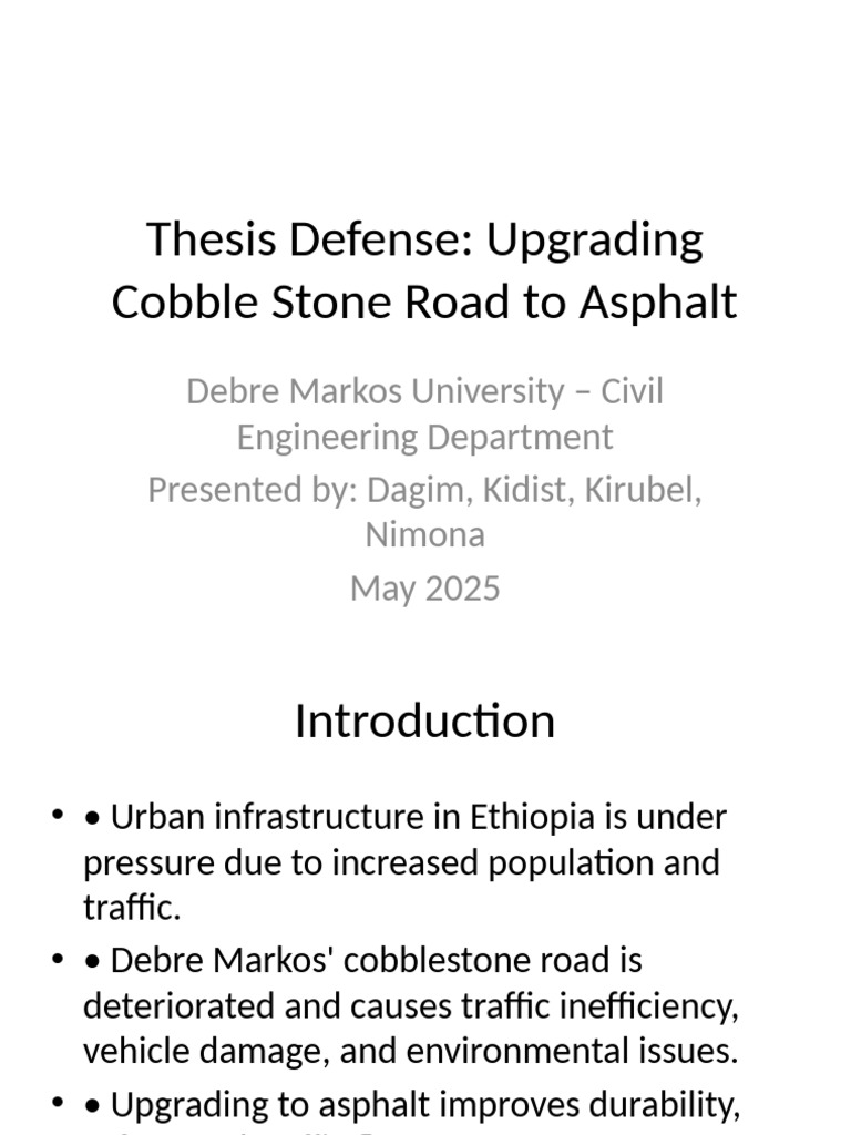 Thesis Road Upgrade Presentation | PDF