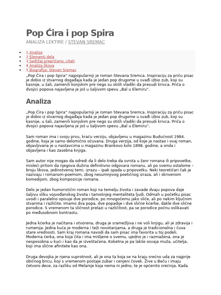 Pop Ćira I Pop Spira | PDF