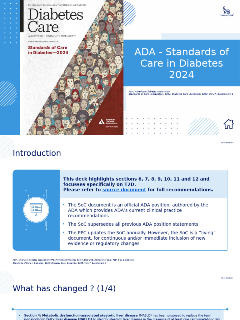 ADA - SoC - 2024 - Guidelines - Slide Deck | PDF | Prediabetes | Diabetes