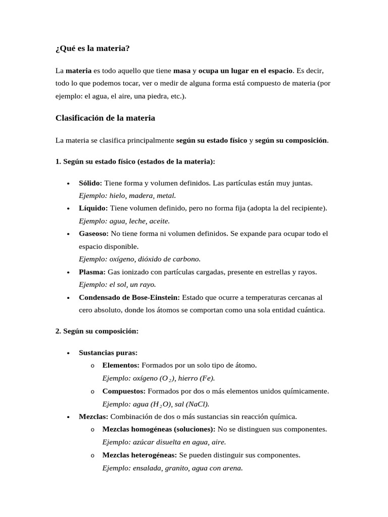 Qué Es La Materia | PDF