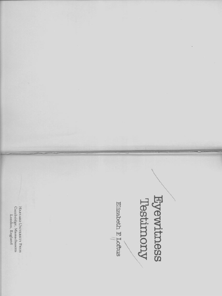 Eyewitness Testimony - Loftus | PDF