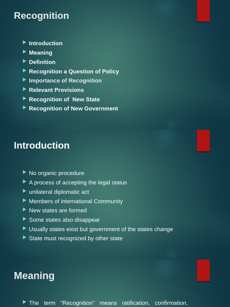 Understanding State and Government Recognition | PDF | International ...