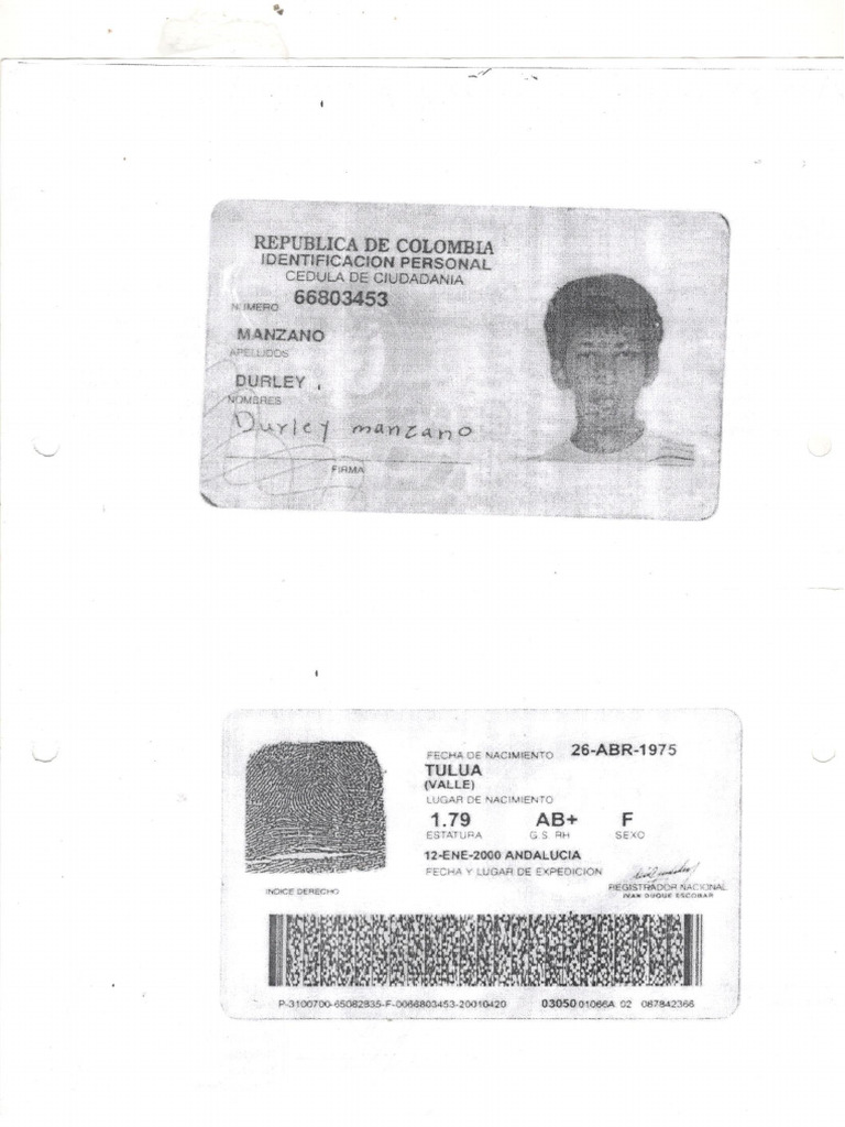 Cedula Durley Manzano | PDF