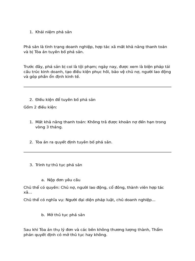 phá sản trong DN | PDF