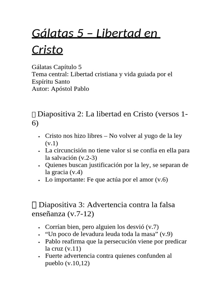 Gálatas 5 | PDF | Fruto Del Espiritu Santo | Creencia religiosa y doctrina