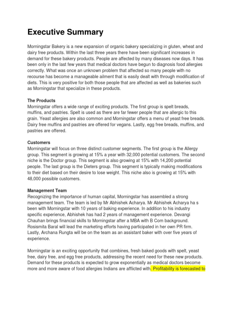 Specific Bakery Product Expansion-Executive Summary | PDF | Bakery | Breads