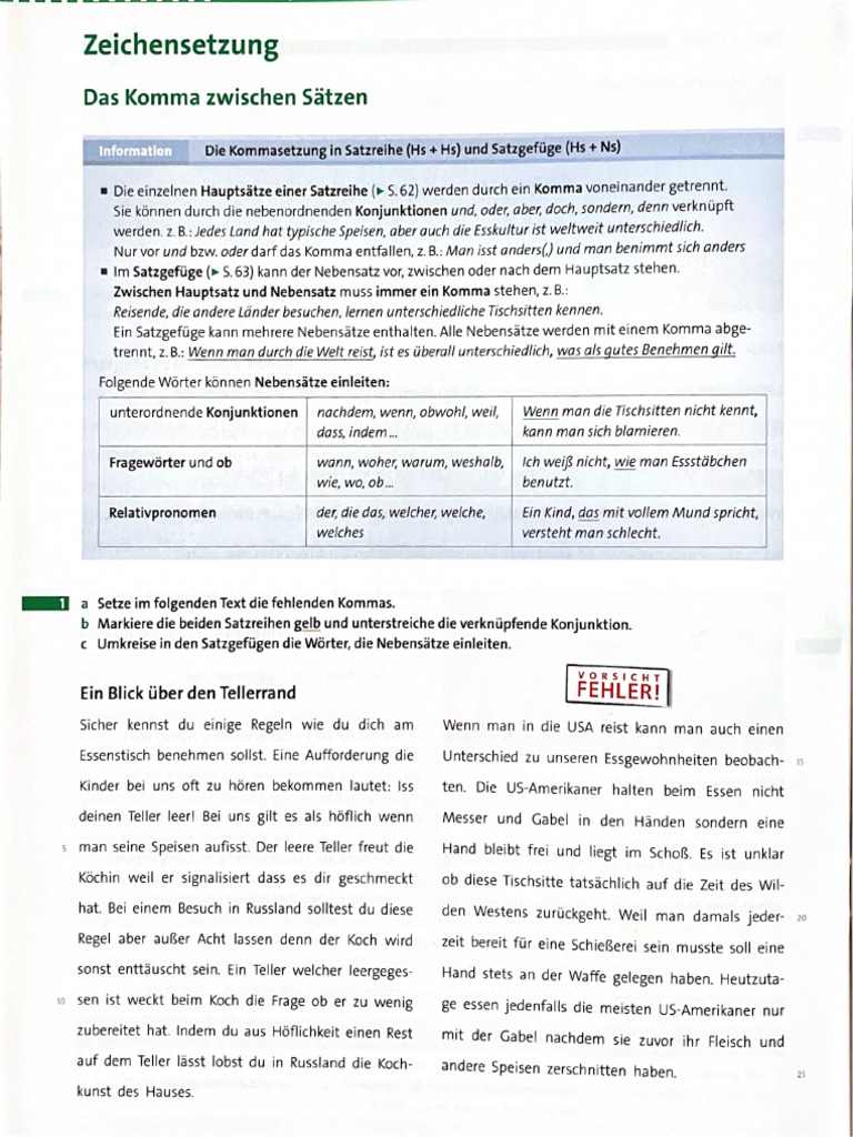 Komma in Satzreihe Und Satzgefüge | PDF
