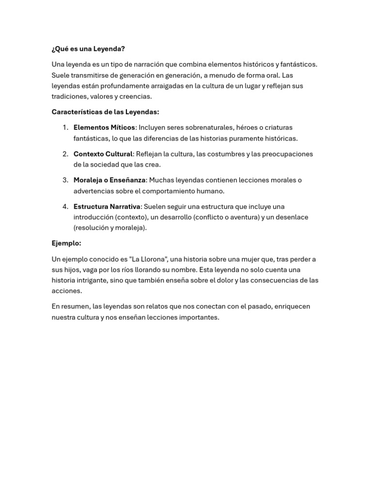 Leyenda Class | PDF | Leyendas