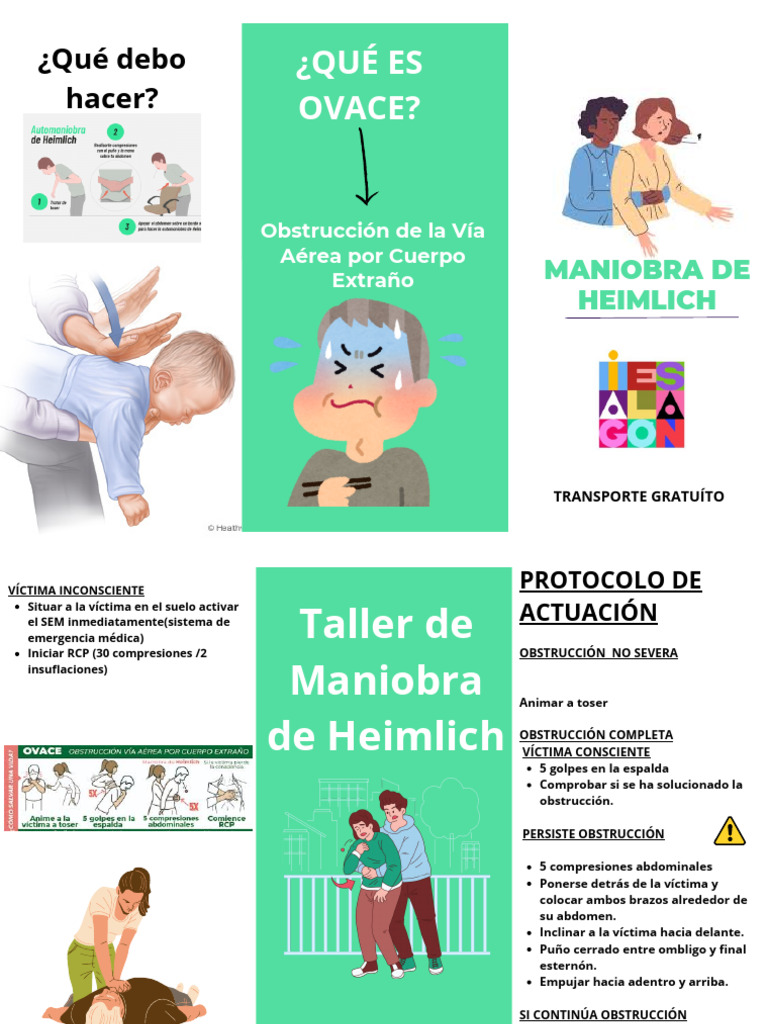 Maniobra de Heimlich: Guía Rápida | PDF