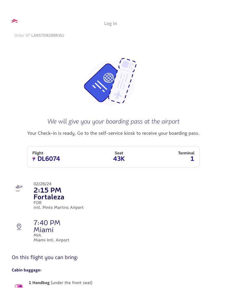 LATAM Boarding Pass Details for Flight DL6074 | PDF